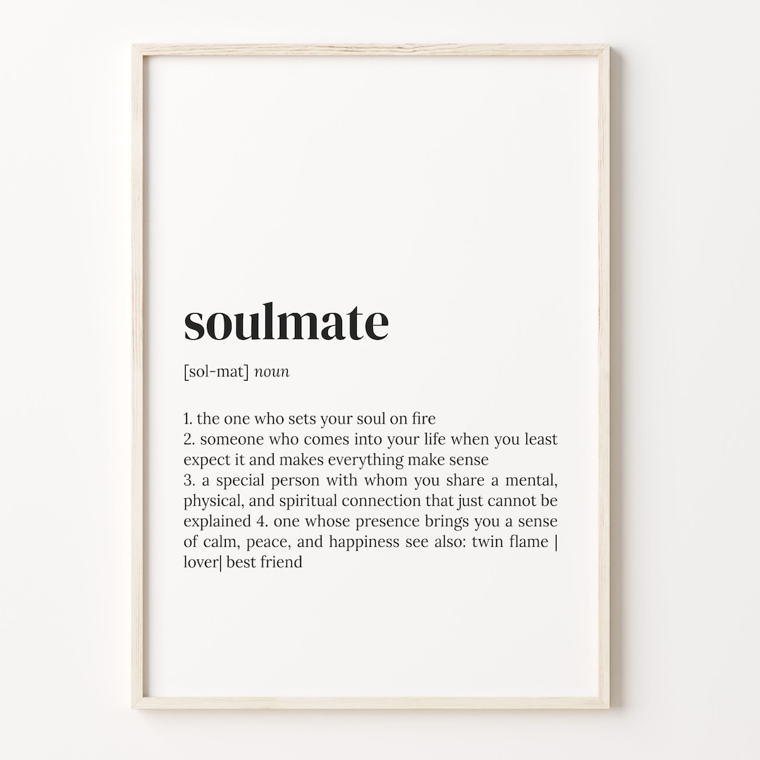 Soulmate Definition Print, Dictionary Poster, Quote Wall Art, Sister ...