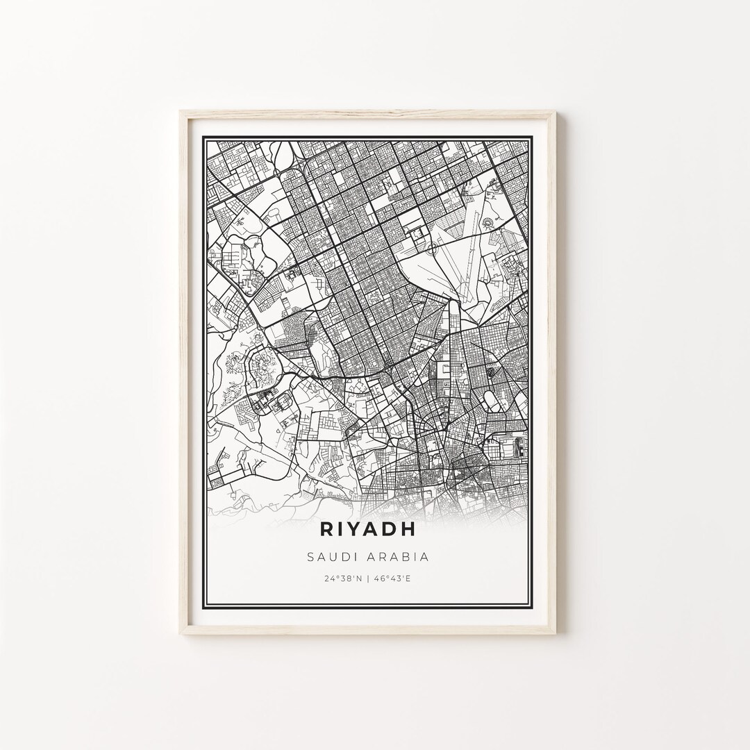 Downtown Riyadh Print, City Map Art Poster, Saudi Arabia, Wall Art ...