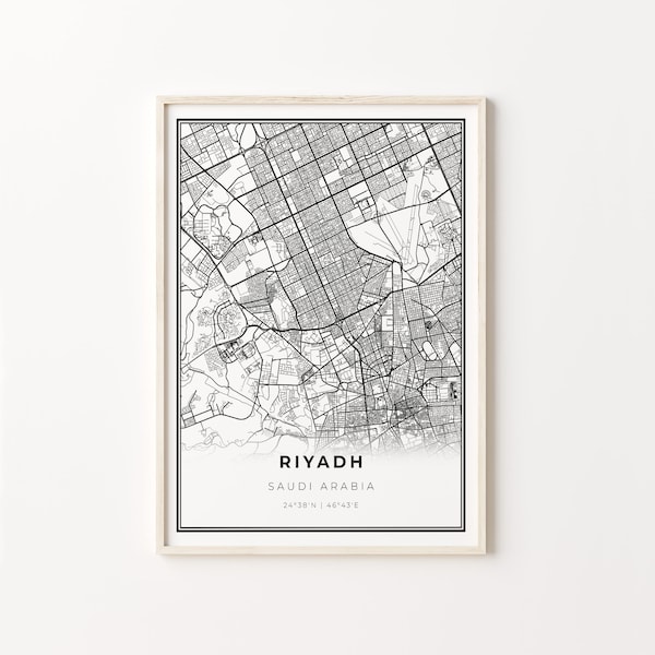 Riyadh Saudi Arabia Map Poster - Etsy
