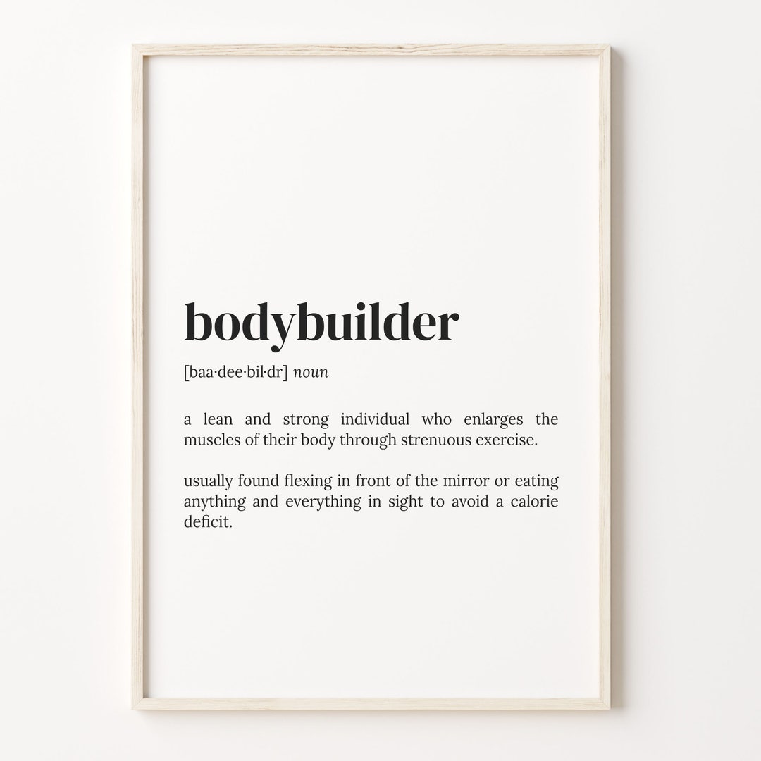 Bodybuilder Definition Print Dictionary Poster Quote Wall - Etsy