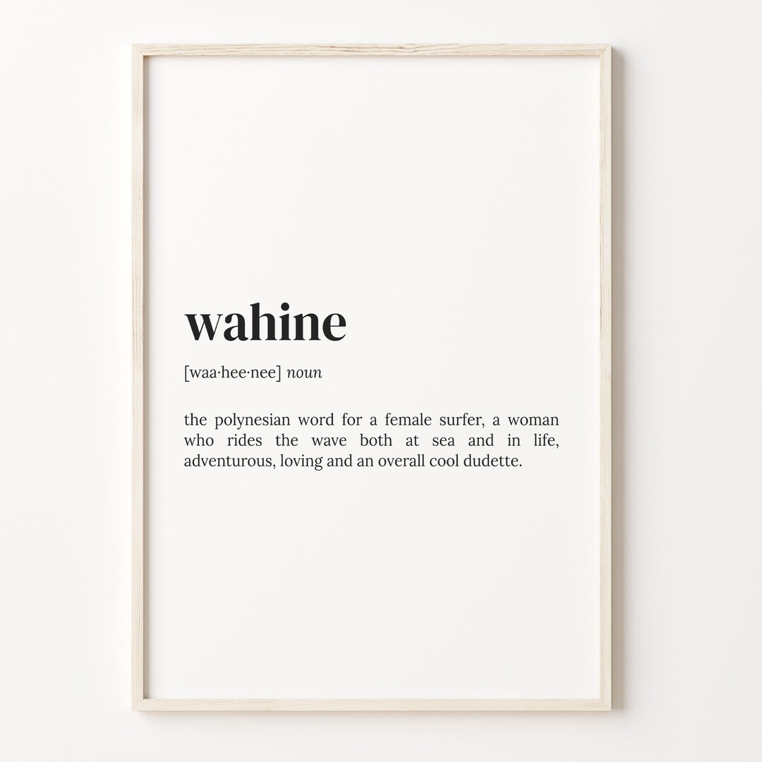 Wahine Definition Print: Surfer Quote Dictionary Poster - Etsy