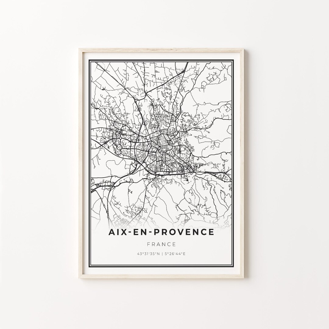 Aix-en-provence Print, City Map Art Poster, France, Wall Art Decor ...