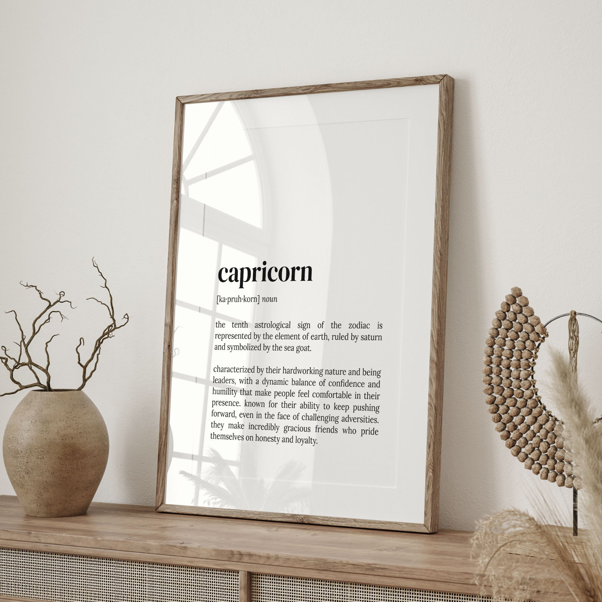 Capricorn Definition Print, Dictionary Poster, Quote Wall Art ...