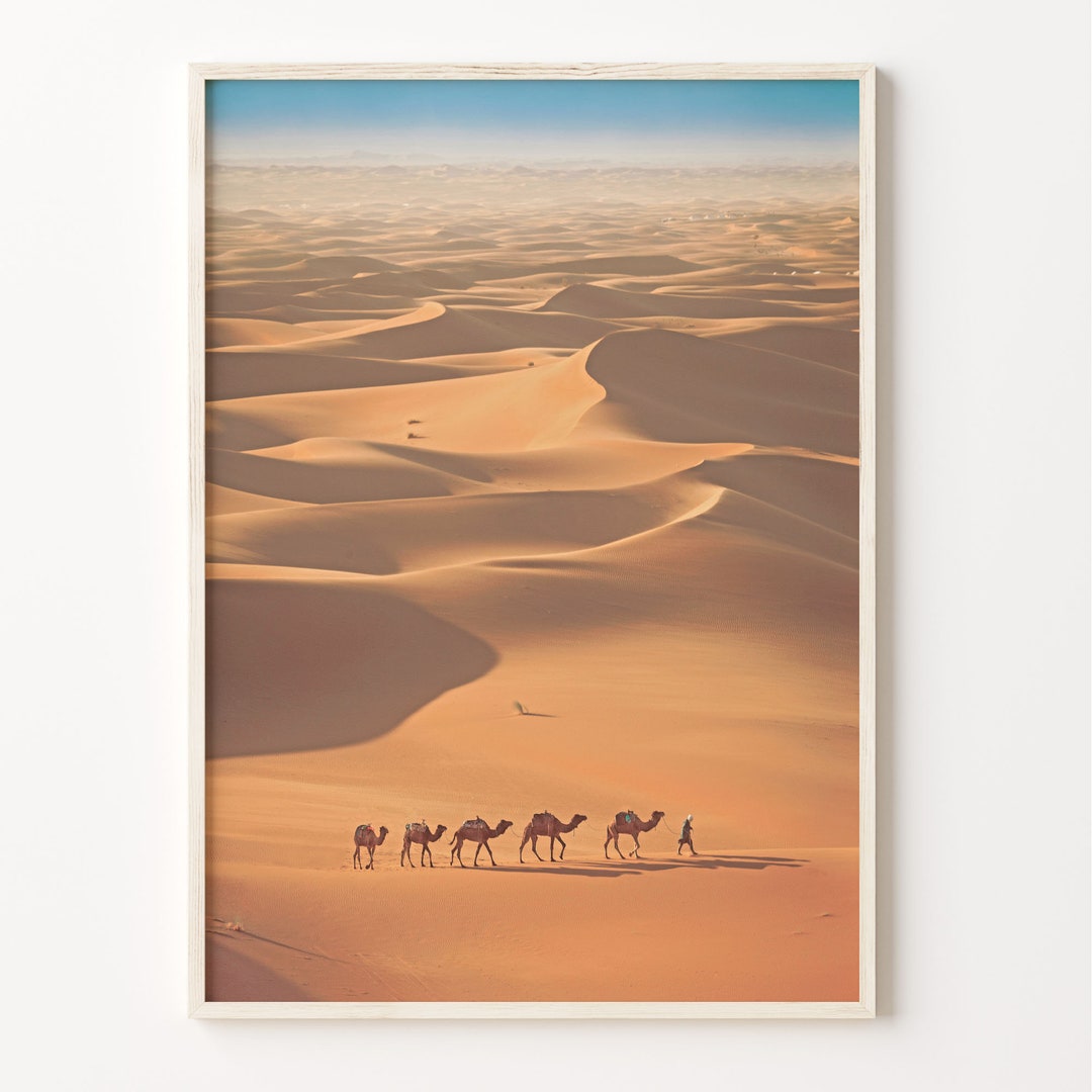 Camel Caravan Colorful Poster Print, Camel Caravan Photo Wall Art, Wall ...