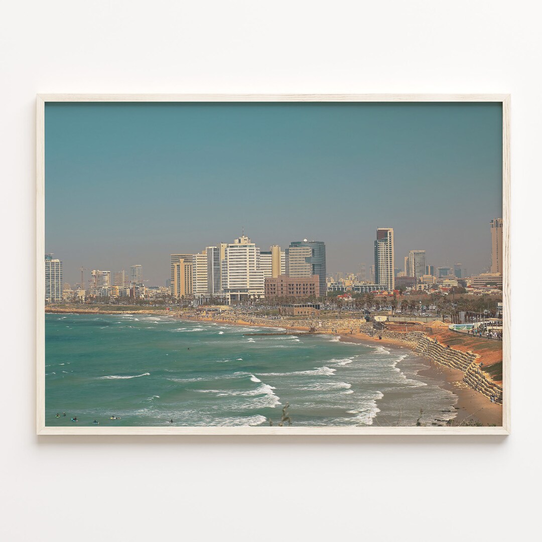 Tel Aviv Colorful Poster Print, Tel Aviv Photo Art, Tel Aviv Wall Decor ...