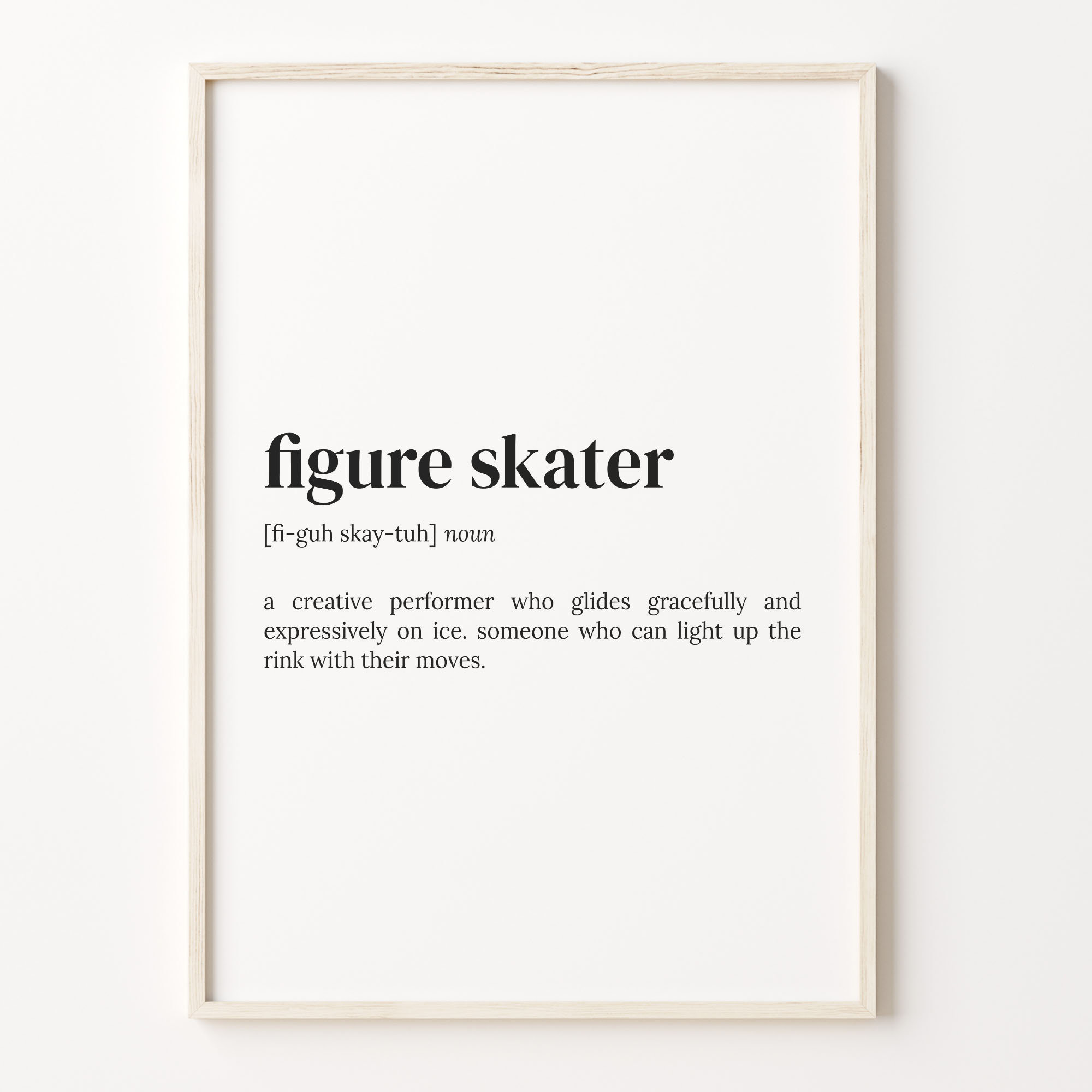 Figure Skater Definition Print Dictionary Poster Quote Wall - Etsy
