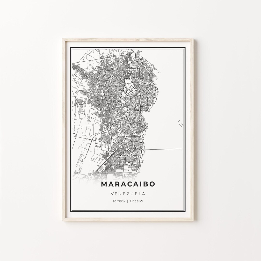 Maracaibo Print, City Map Art Poster, Venezuela, Wall Art Decor, Modern ...