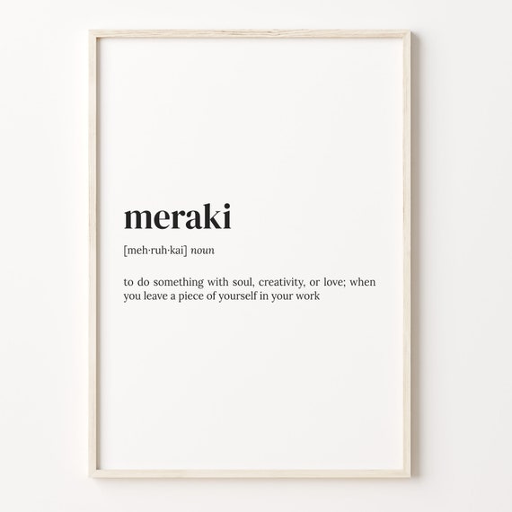 Meraki Quote Meraki Greek Quote Print Sign – The Home Object