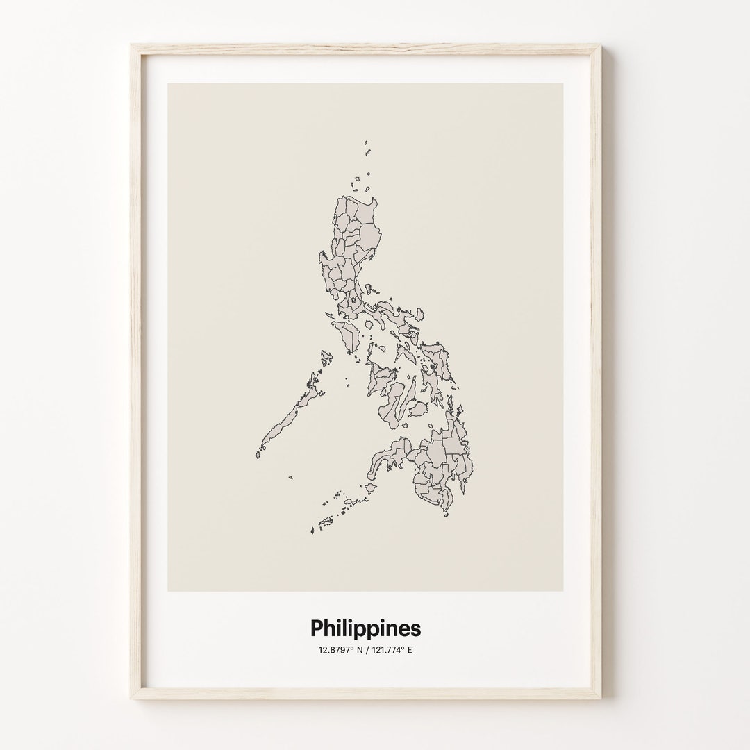 Philippines Print, Filipino Gift, Minimalistic Country Map Poster, PH ...