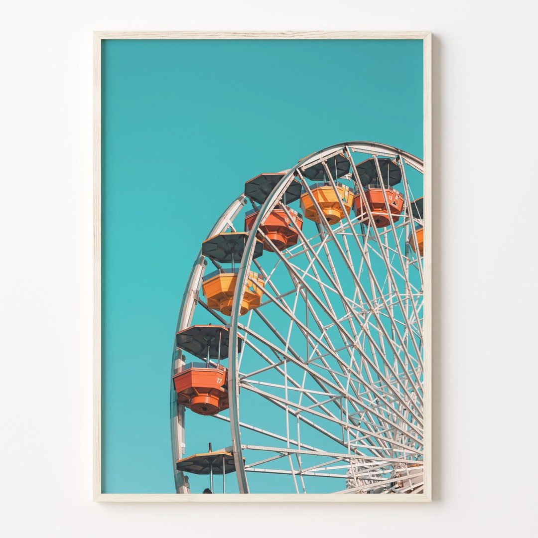 Ferris Wheel Colorful Poster Print, Ferris Wheel Photo Wall Art, Wall ...