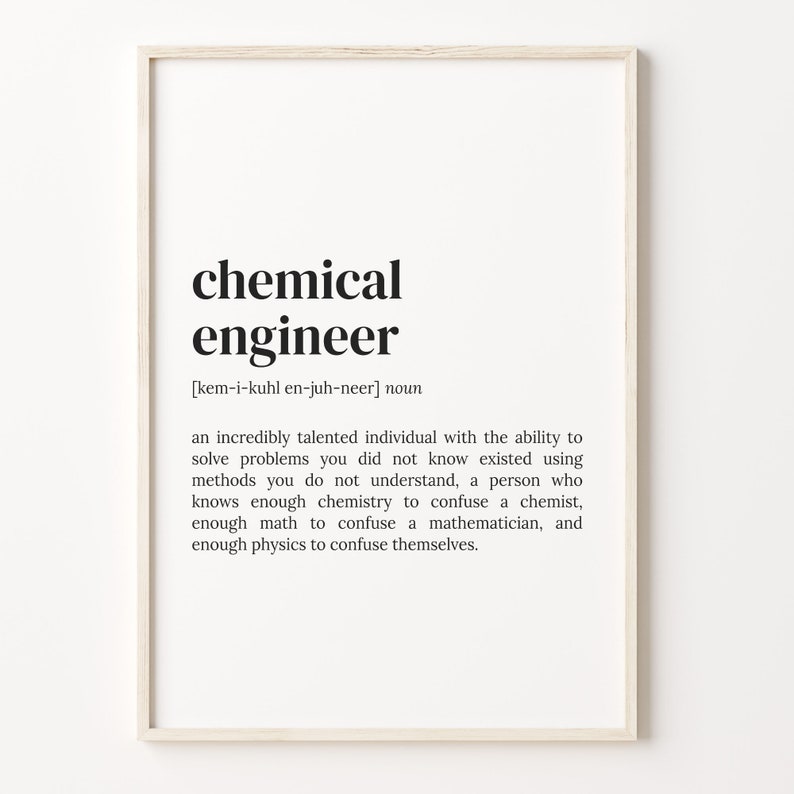 Chemical Engineer Definition Print: Quote Wall Art - Etsy