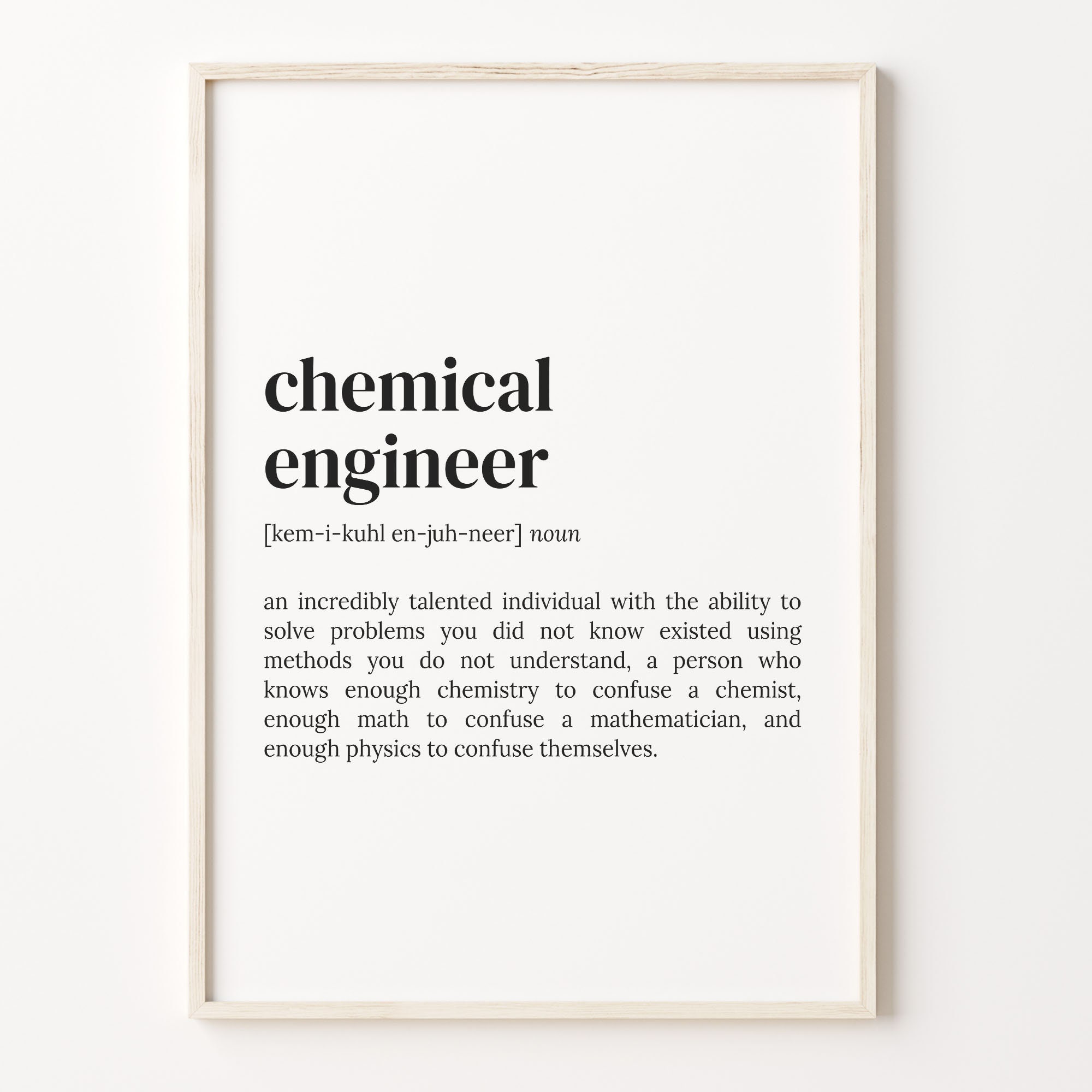 Chemical Engineer Definition Print: Quote Wall Art - Etsy