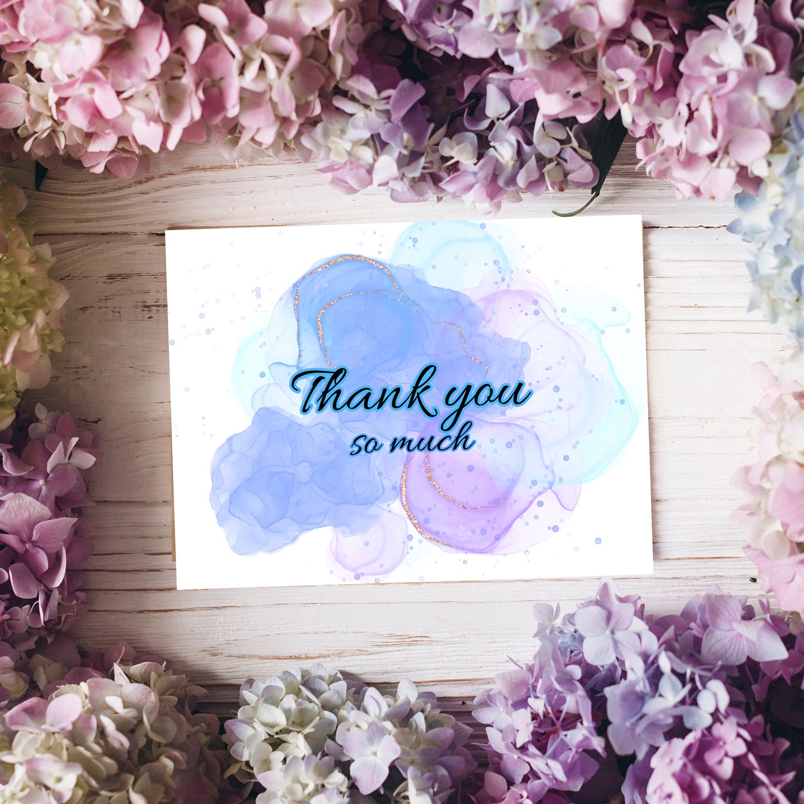 Thank You so Much Card, Beautiful Printable Thank You so Much, Greeting Card, Instant Download ...