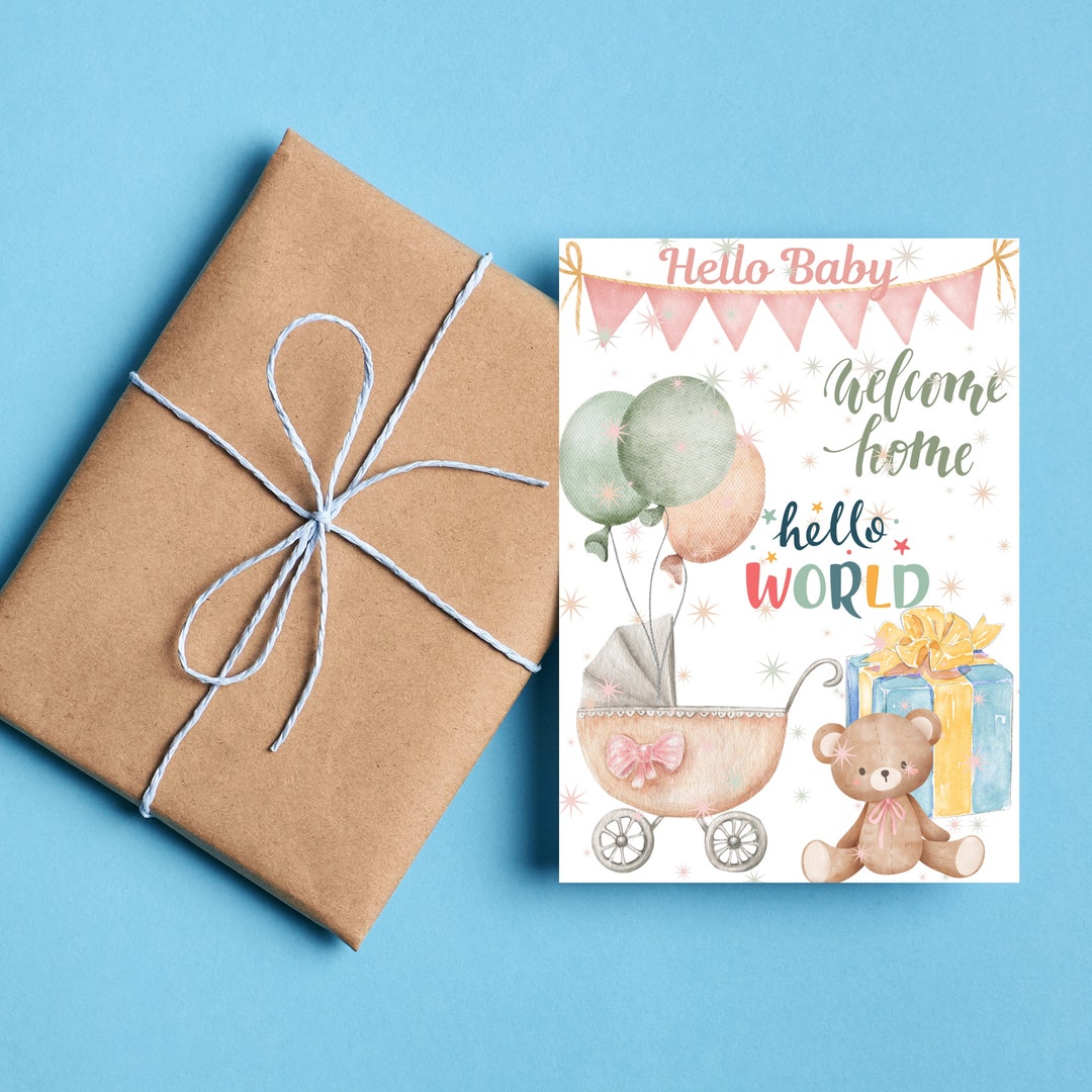 Baby Card Printable, Baby Card Welcome, Baby Card Instant Download ...