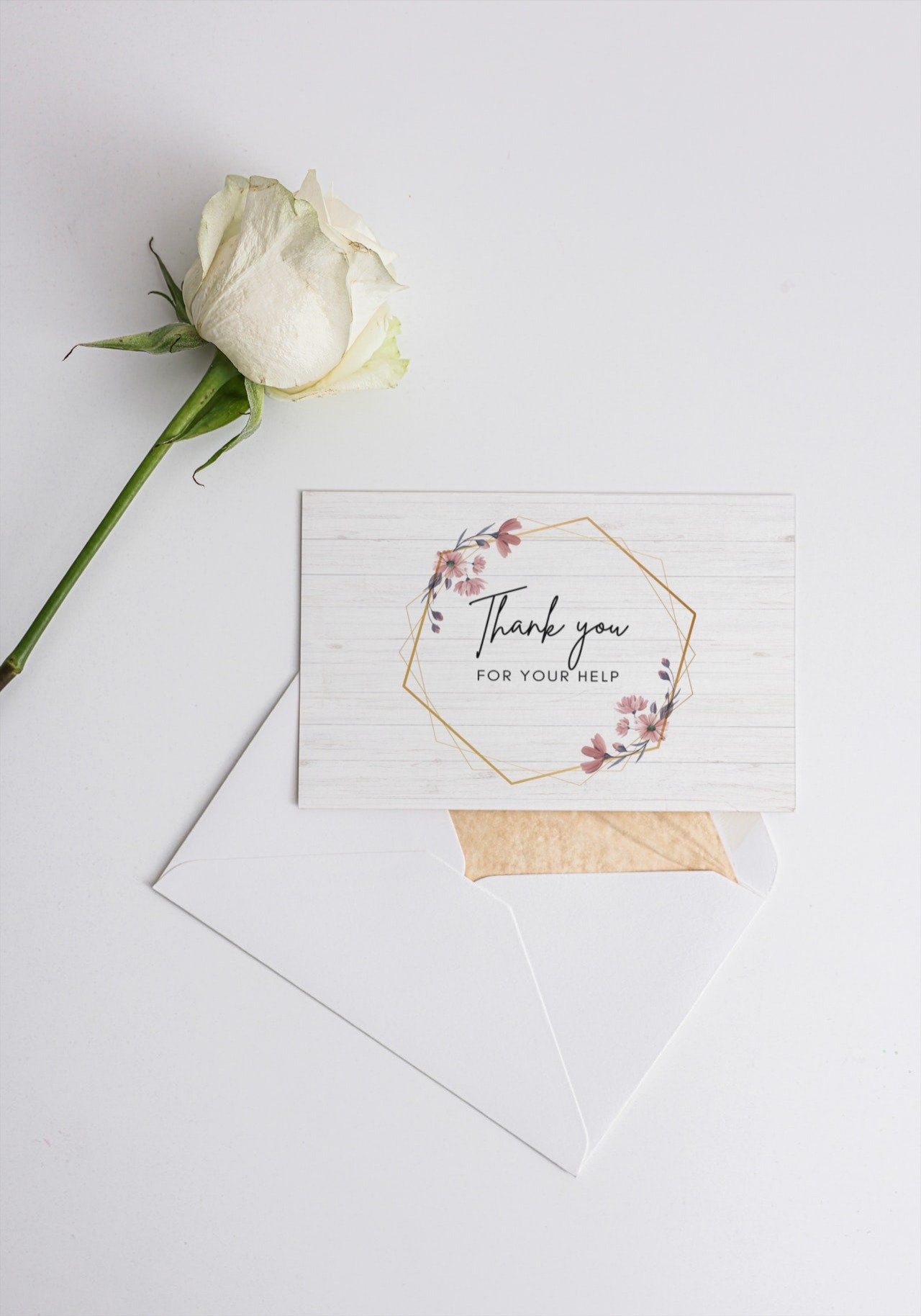 Printable Floral Thank You for Your Help Card Expressing Appreciation ...