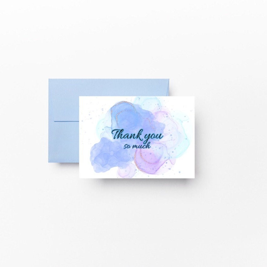 Thank You so Much Card, Beautiful Printable Thank You so Much, Greeting Card, Instant Download ...