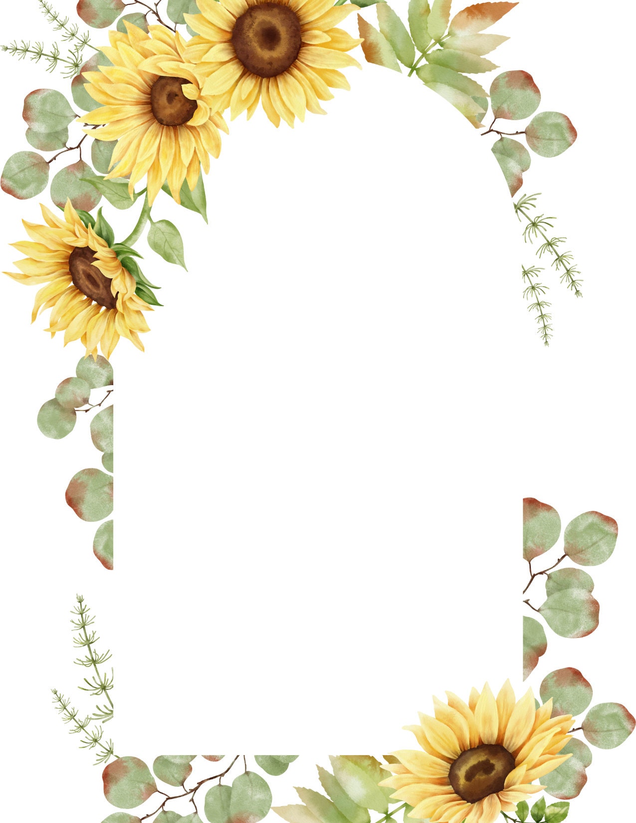 Printable Birthday Card With Sunflowers, Printable Greeting Card ...