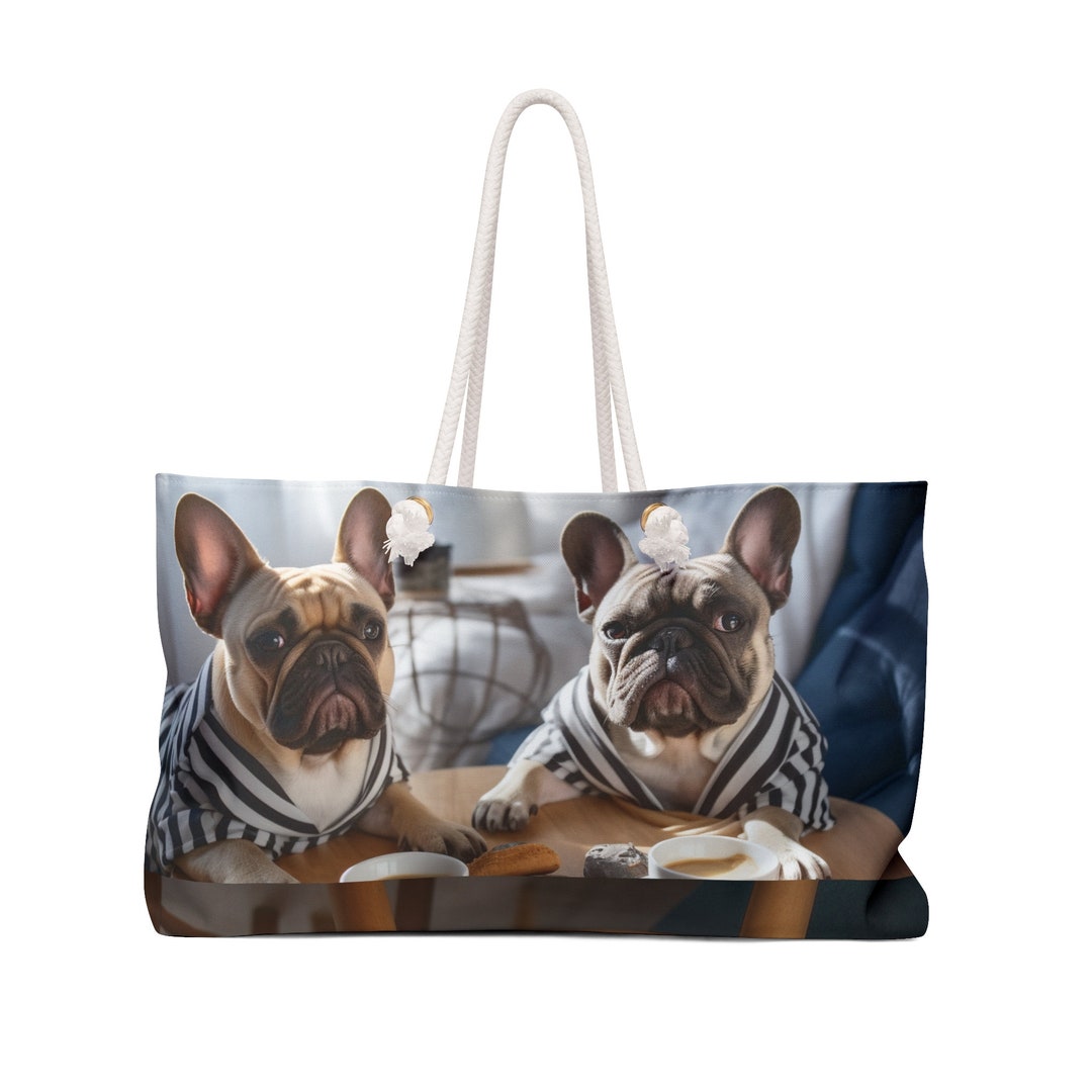 Frenchie Cafe Weekender Bag|doodle Mama Weekender Bag| Weekenderbag for ...