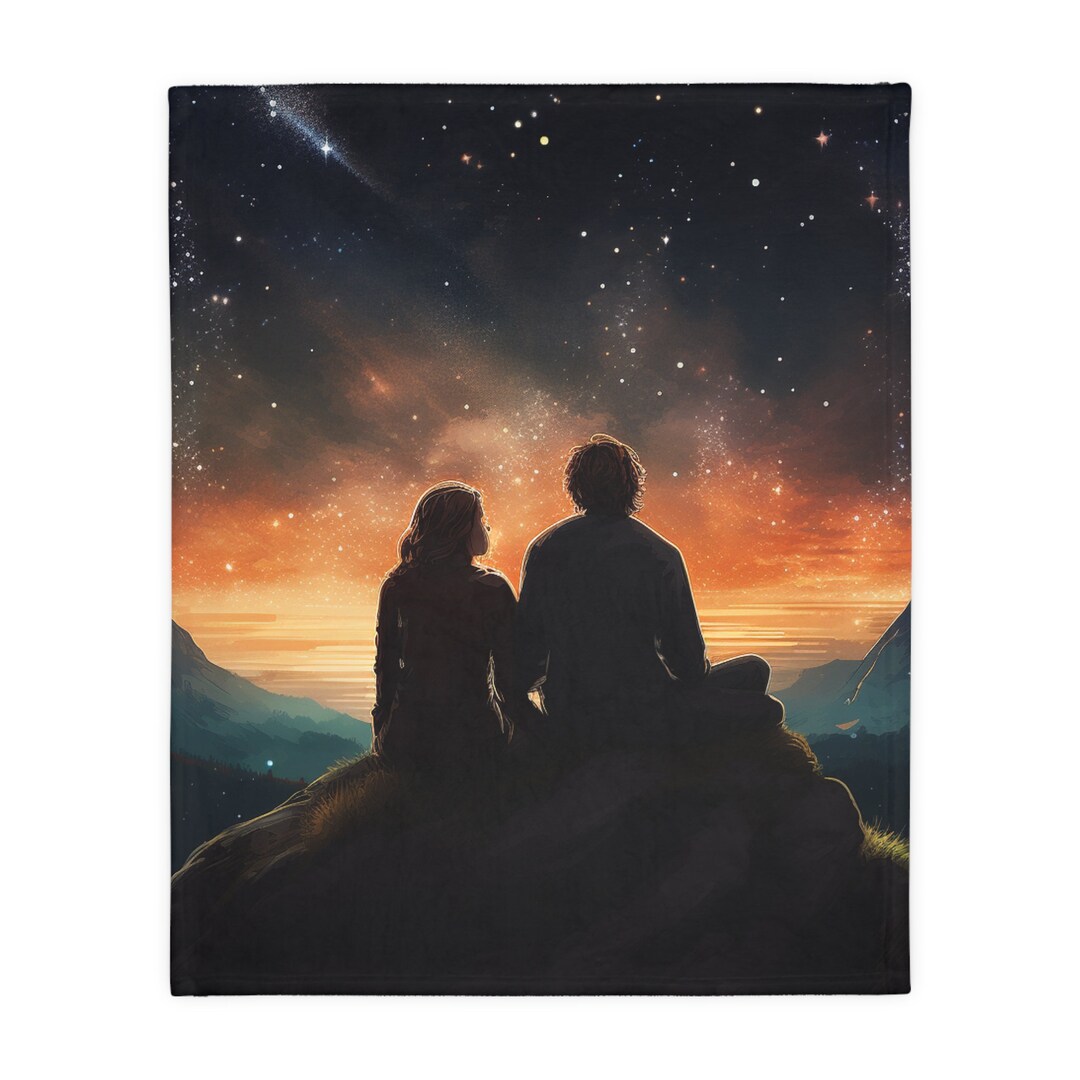 Hearts Aligned: Celestial Connection Velveteen Blanket (two-sided Print ...