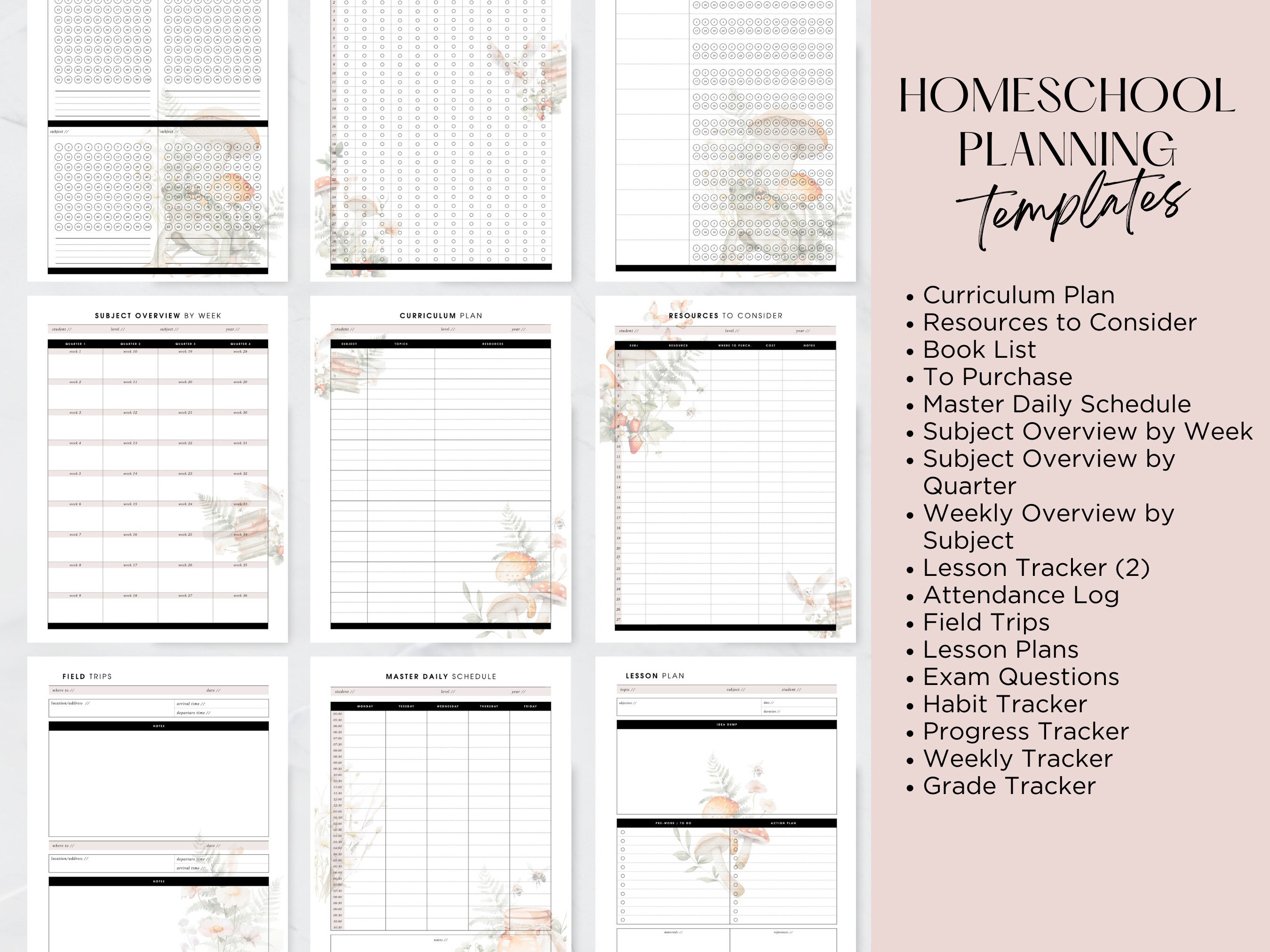 2025 2026 Homeschool Planner Printable | Charlotte Mason Inspired ...
