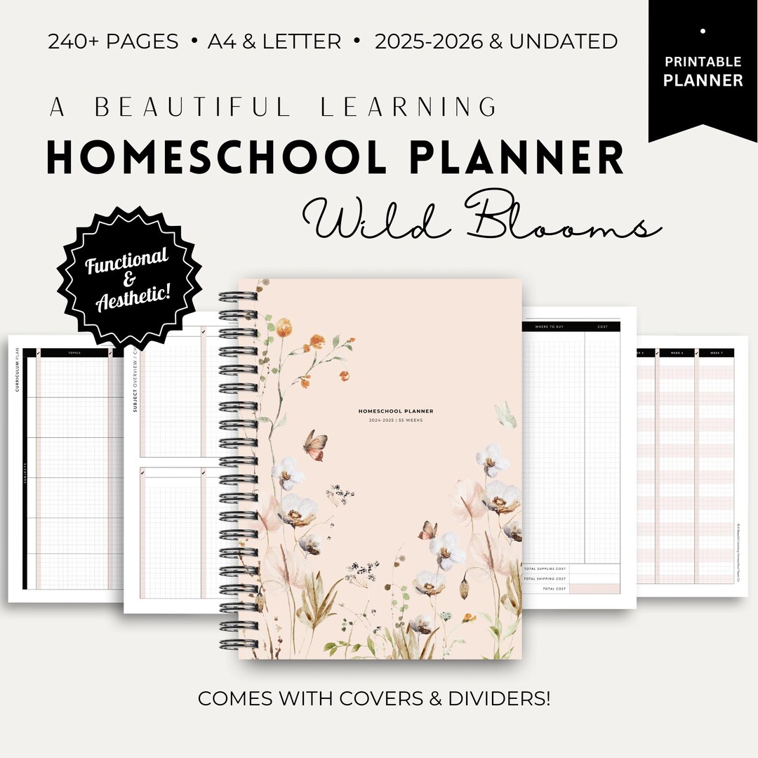 2025 2026 Homeschool Planner Printable - Wild Blooms | Charlotte Mason ...