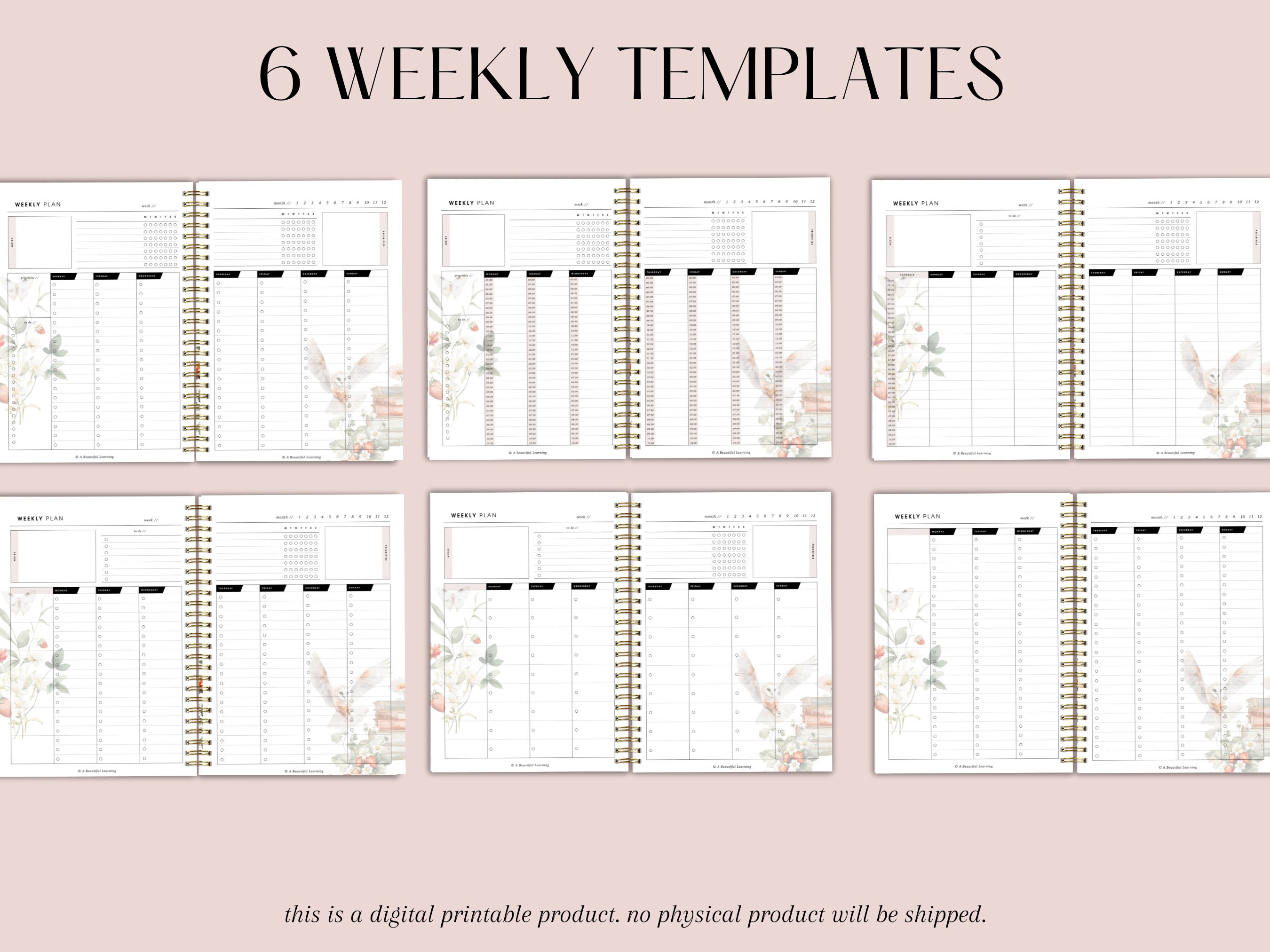 HOMESCHOOL PLANNER Printable Weekly Templates + Covers in A4 Size - Etsy
