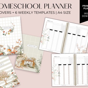 HOMESCHOOL PLANNER Printable Weekly Templates + Covers in A4 Size - Etsy