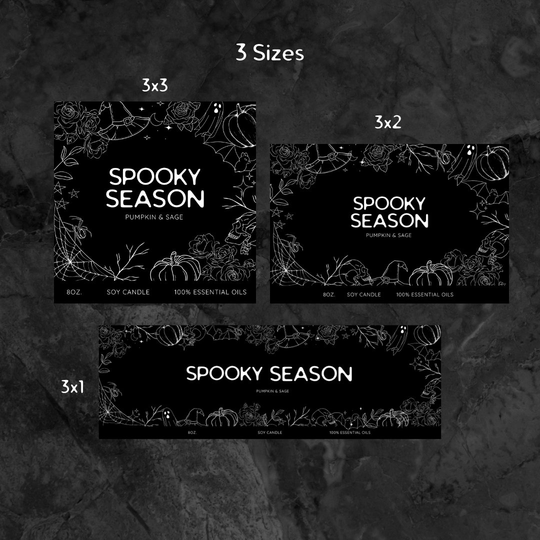 Halloween Candle Label Canva Template, Editable Spooky Label Design ...