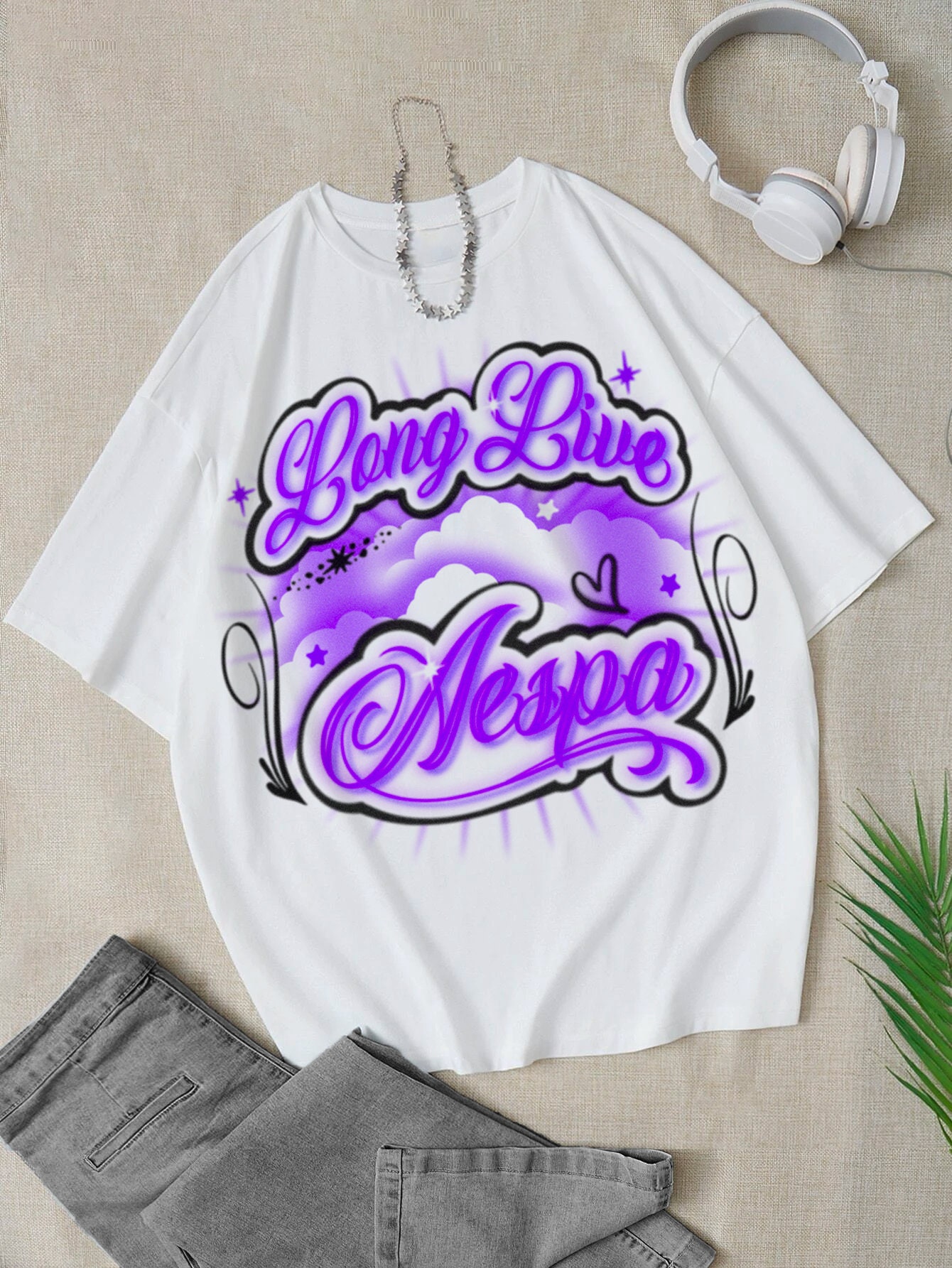 Long Live AESPA Airbrush Graphic T-shirt / K-pop Savage Girls My World ...
