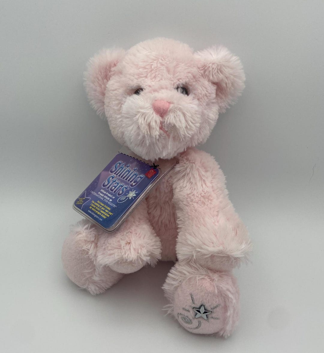 NEW Russ Berrie Shining Stars Pink Teddy Bear Plush Stuffed Animal With ...