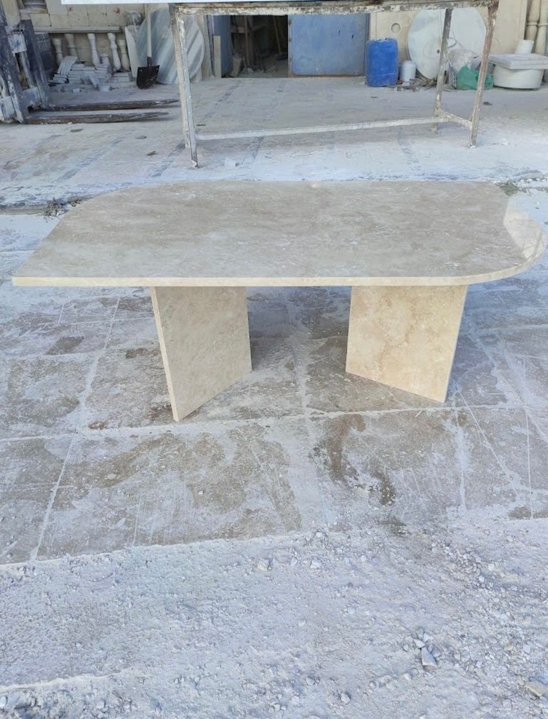 Travertine Marble Table, Custom Order Coffee Table, Natural Stone, Hand ...