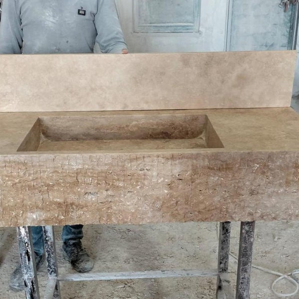 Travertine Floating Vanity Sink - Etsy