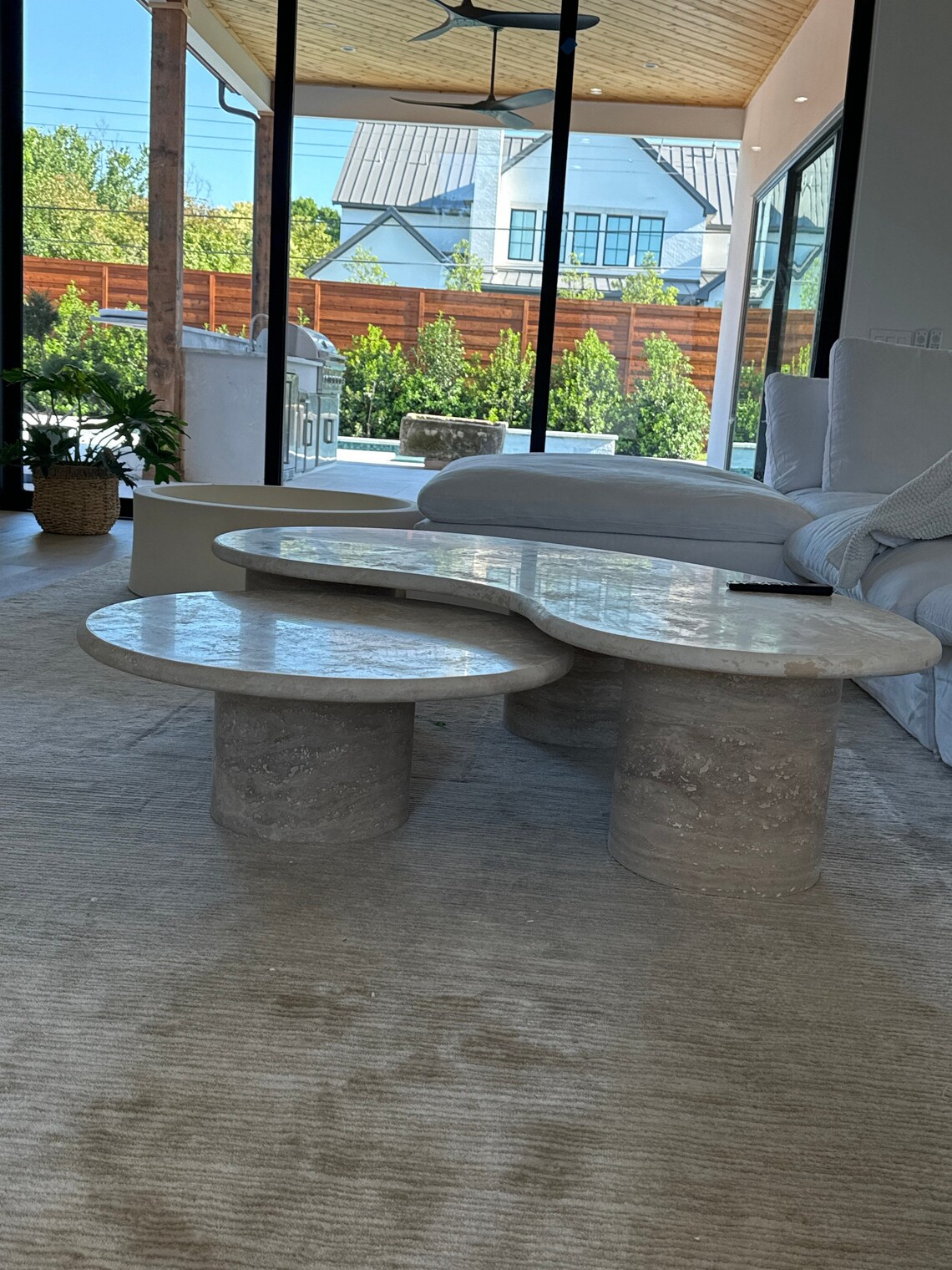 Travertine Marble Coffee Table, Custom Order Marble Table, Hand Carved ...