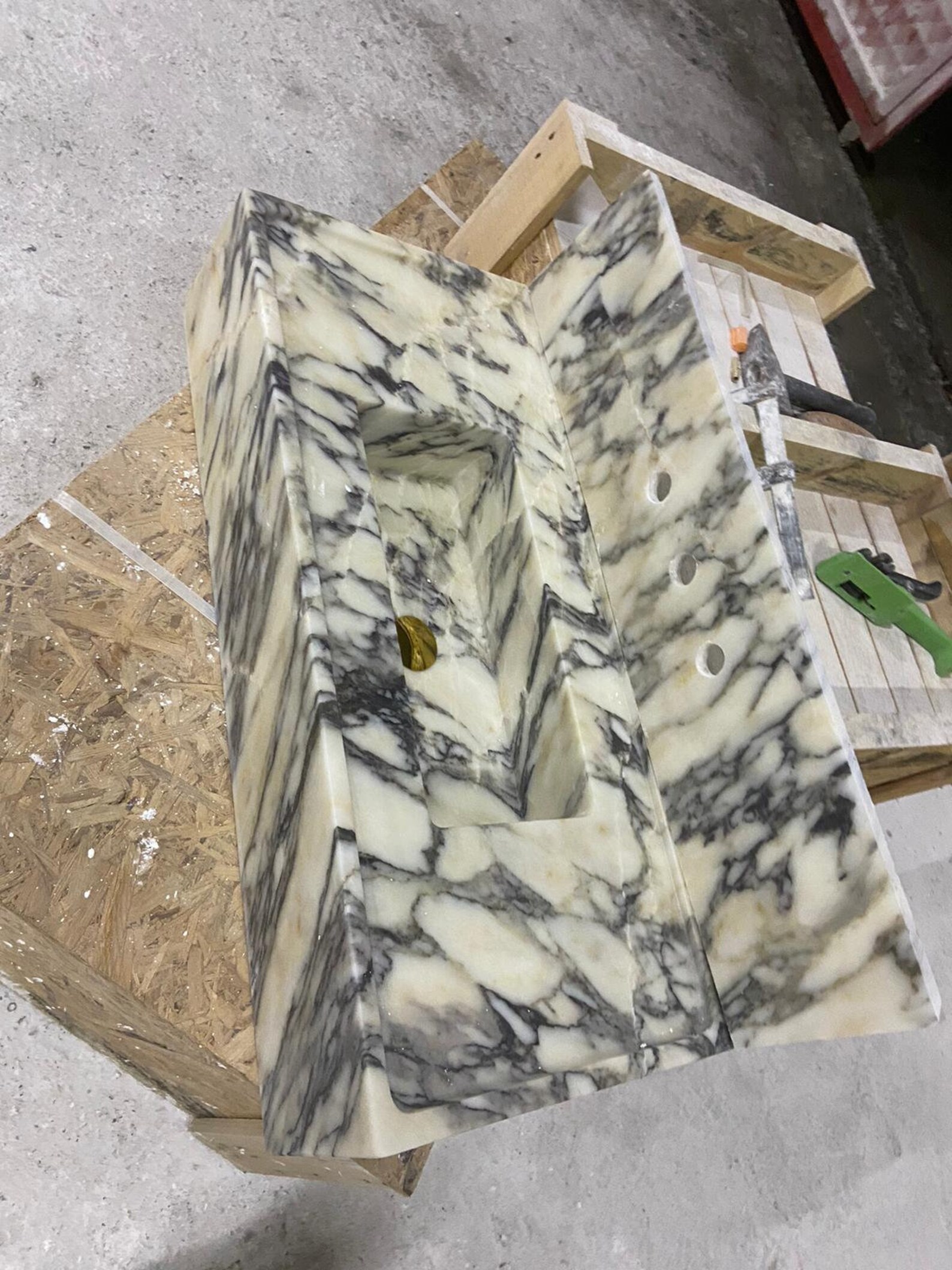 Calacatta Violet Marble Sink, Wall Mounted Marble Sink, Custom Order ...