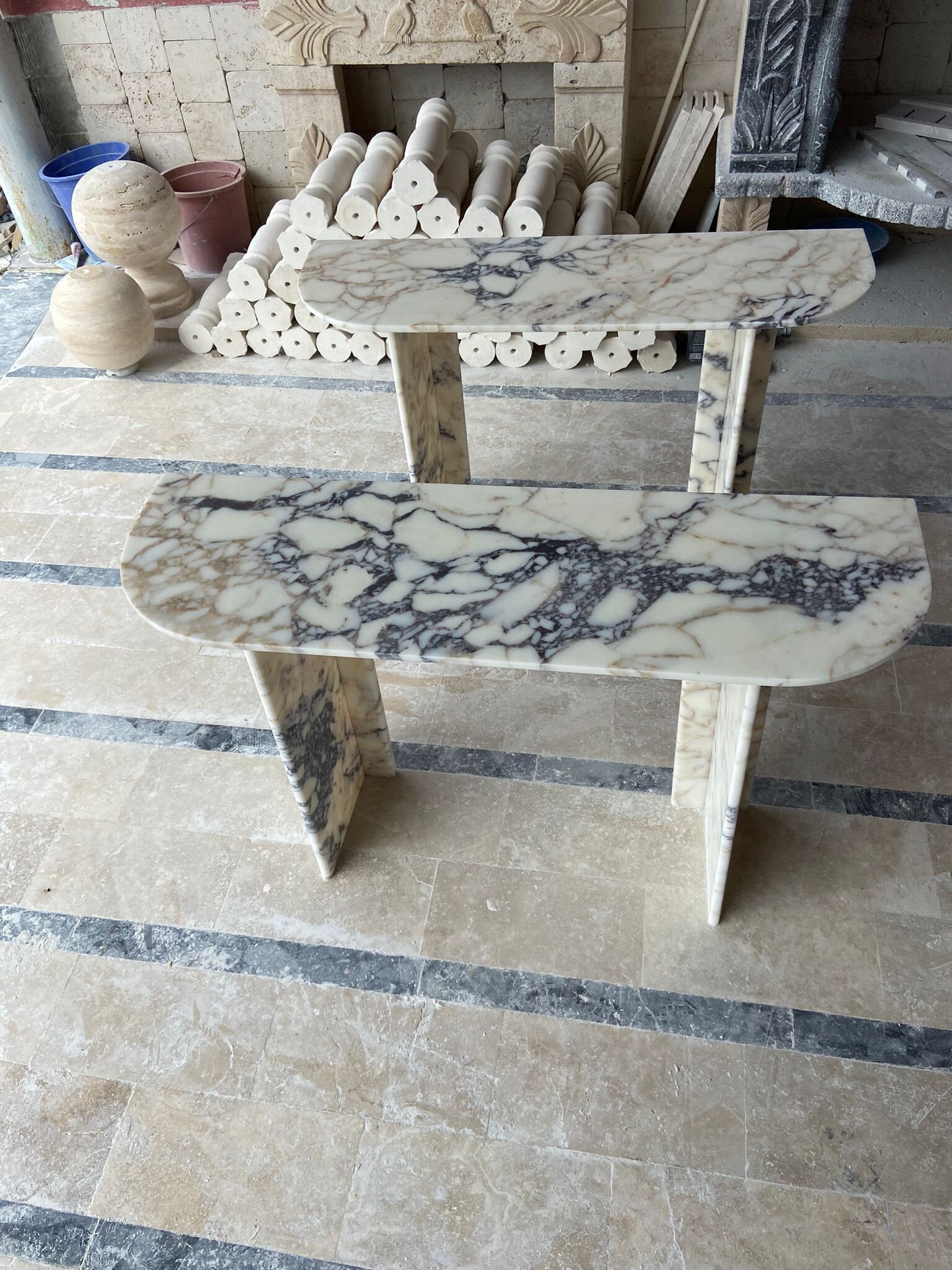 Calacatta Viola Marble Coffee Table, Custom Order Coffee Table, Natural ...