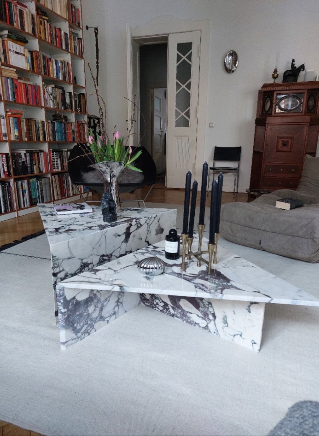 Calacatta Viola Marble Coffee Table, Custom Order Marble Table, Coffee ...