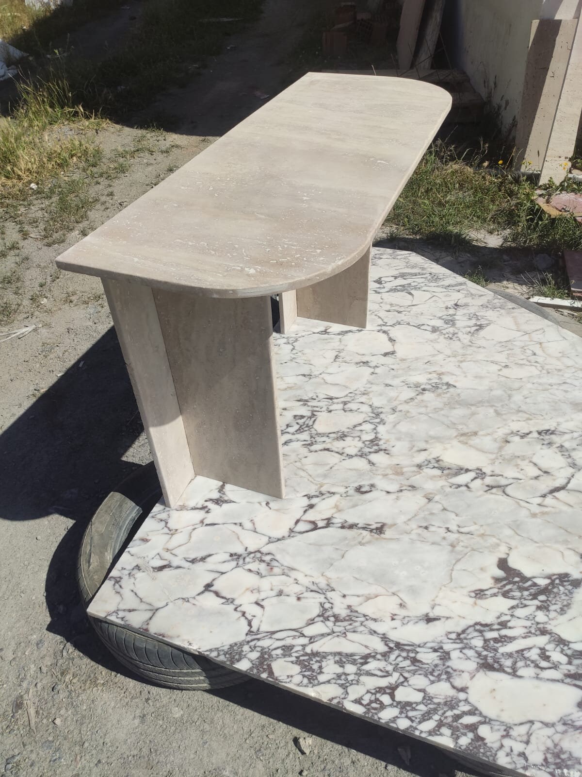 Travertine Marble Coffee Table, Custom Order Coffee Table, Natural ...