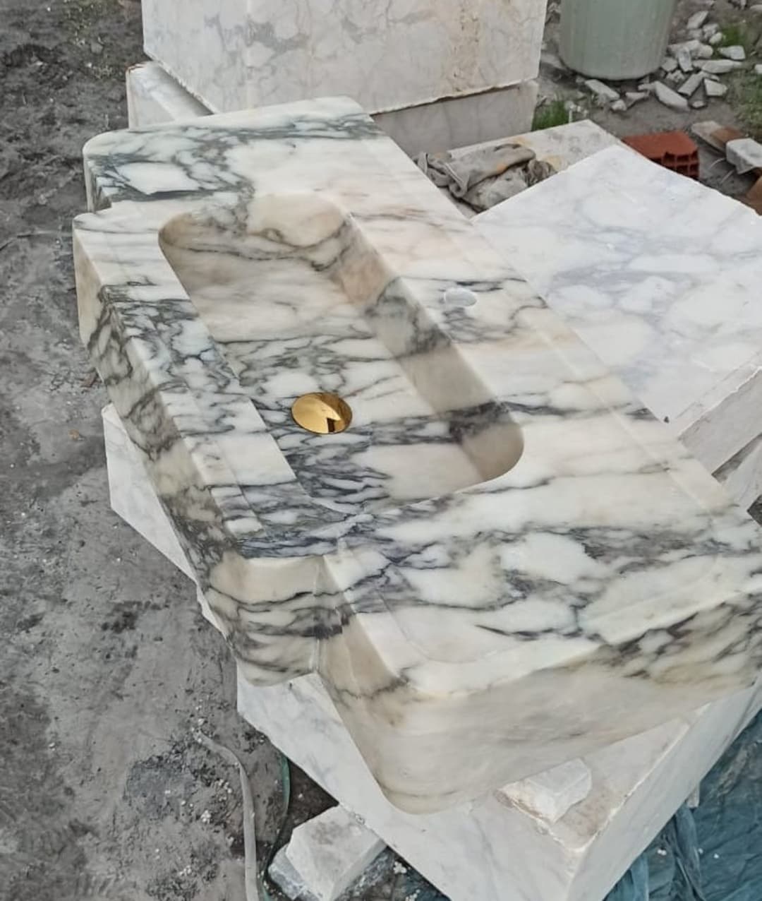 Calacatta Violet Marble Sink, Wall Mounted Marble Sink, Custom Order ...