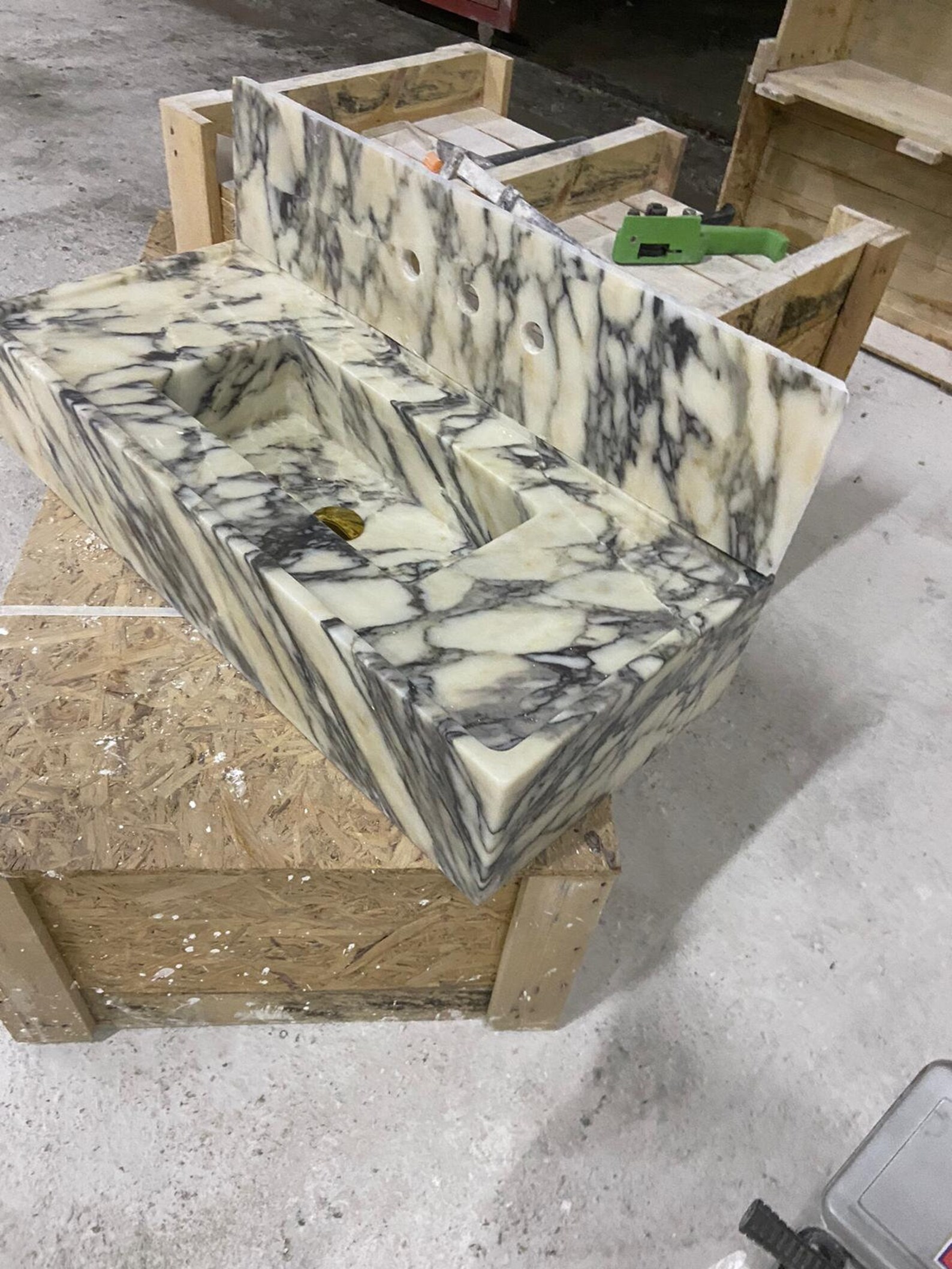 Calacatta Violet Marble Sink, Wall Mounted Marble Sink, Custom Order ...