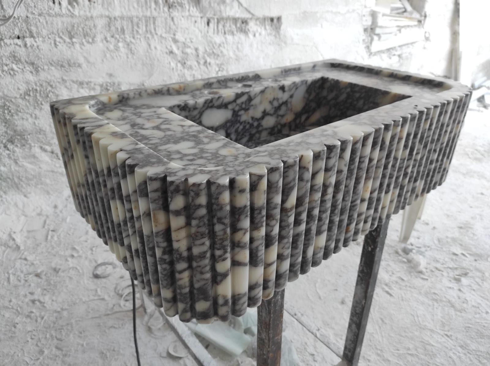 Calacatta Violet Marble Sink, Wall Mounted Marble Sink, Custom Order ...