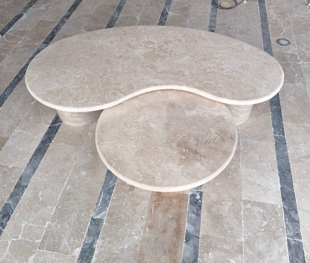 Travertine Marble Coffee Table, Custom Order Marble Table, Hand Carved ...