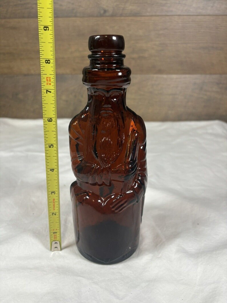 Vintage Hiram Ricker & Sons Figural Bottle Decanter Fac-simile Amber 8. ...