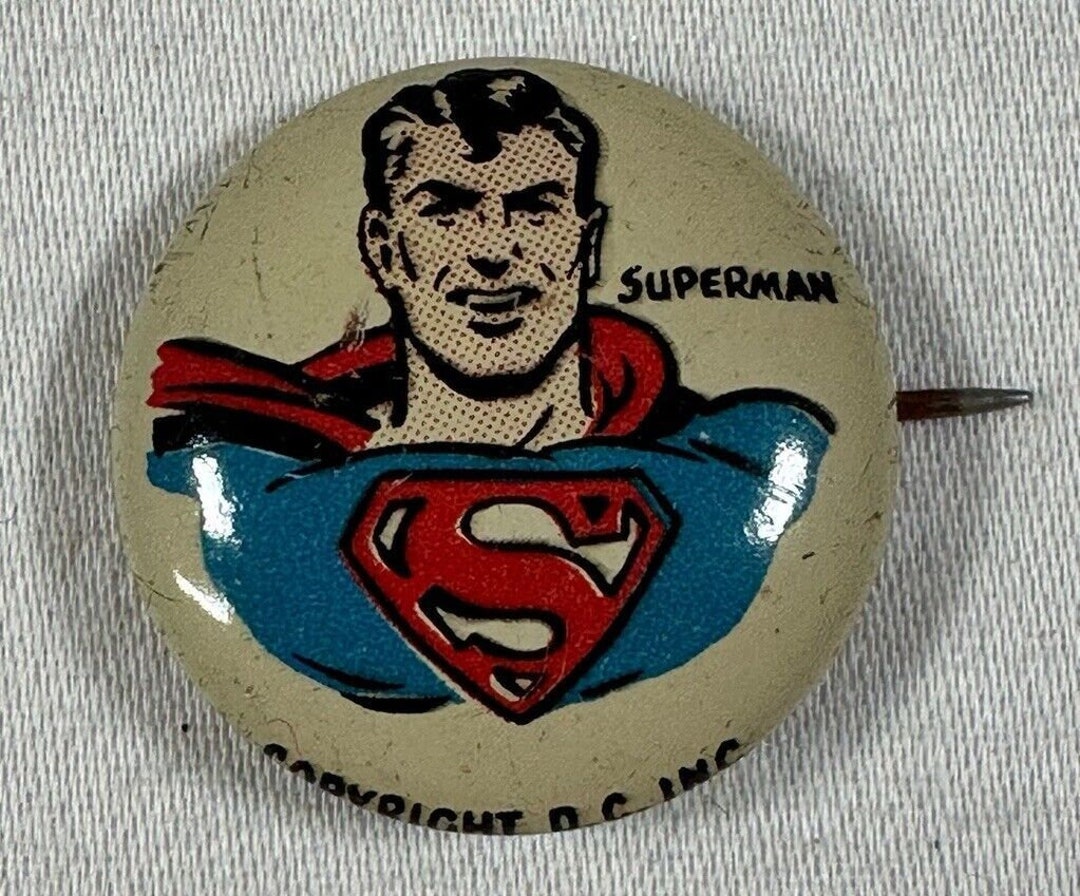 Vintage 1946 Superman Kellogg's Cereal Pep Pin Metal Pinback DC Comics ...