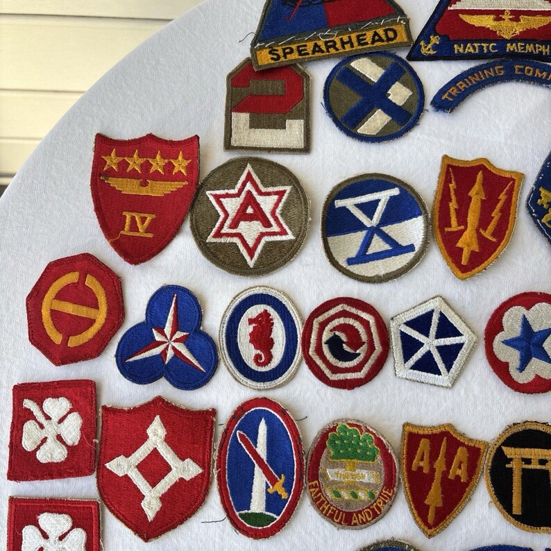 69 Original WW2 Vintage US Army Shoulder Patch Lot Cut Edge Patches - Etsy