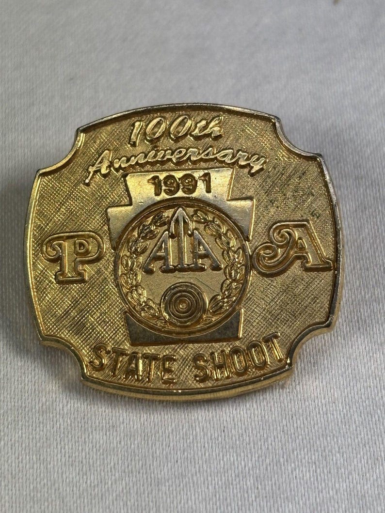 Vintage P.A.A. AIA 100th Anniversary 1991 State Shoot Gold Tone Lapel ...