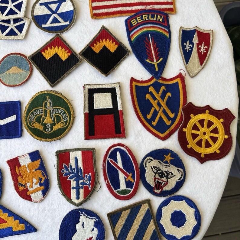 69 Original WW2 Vintage US Army Shoulder Patch Lot Cut Edge Patches - Etsy