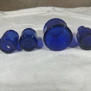 Vintage Vicks Vaporub Lidded Cobalt Blue Jar W Lid & 3 Vicks Bottle Lot ...