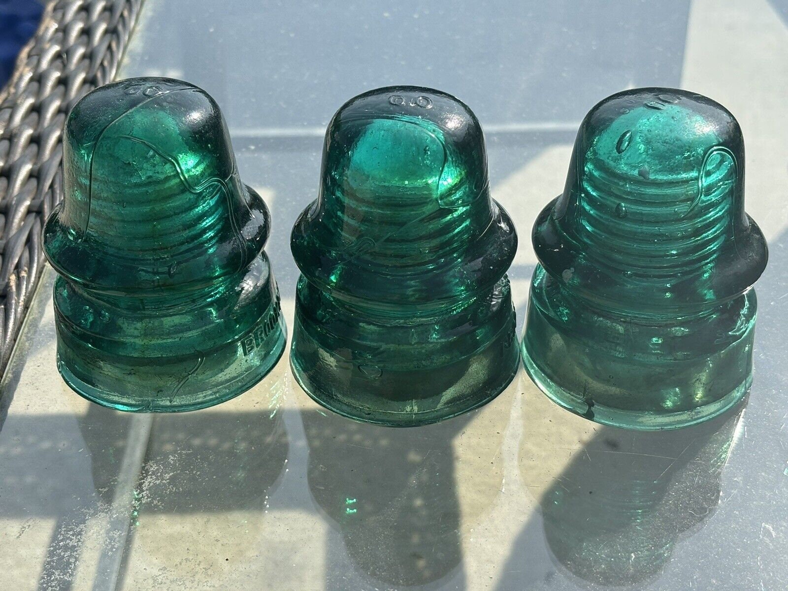 1900 Brookfield Glass Telegraph Railroad Squared 00 Insulator Lot No ...