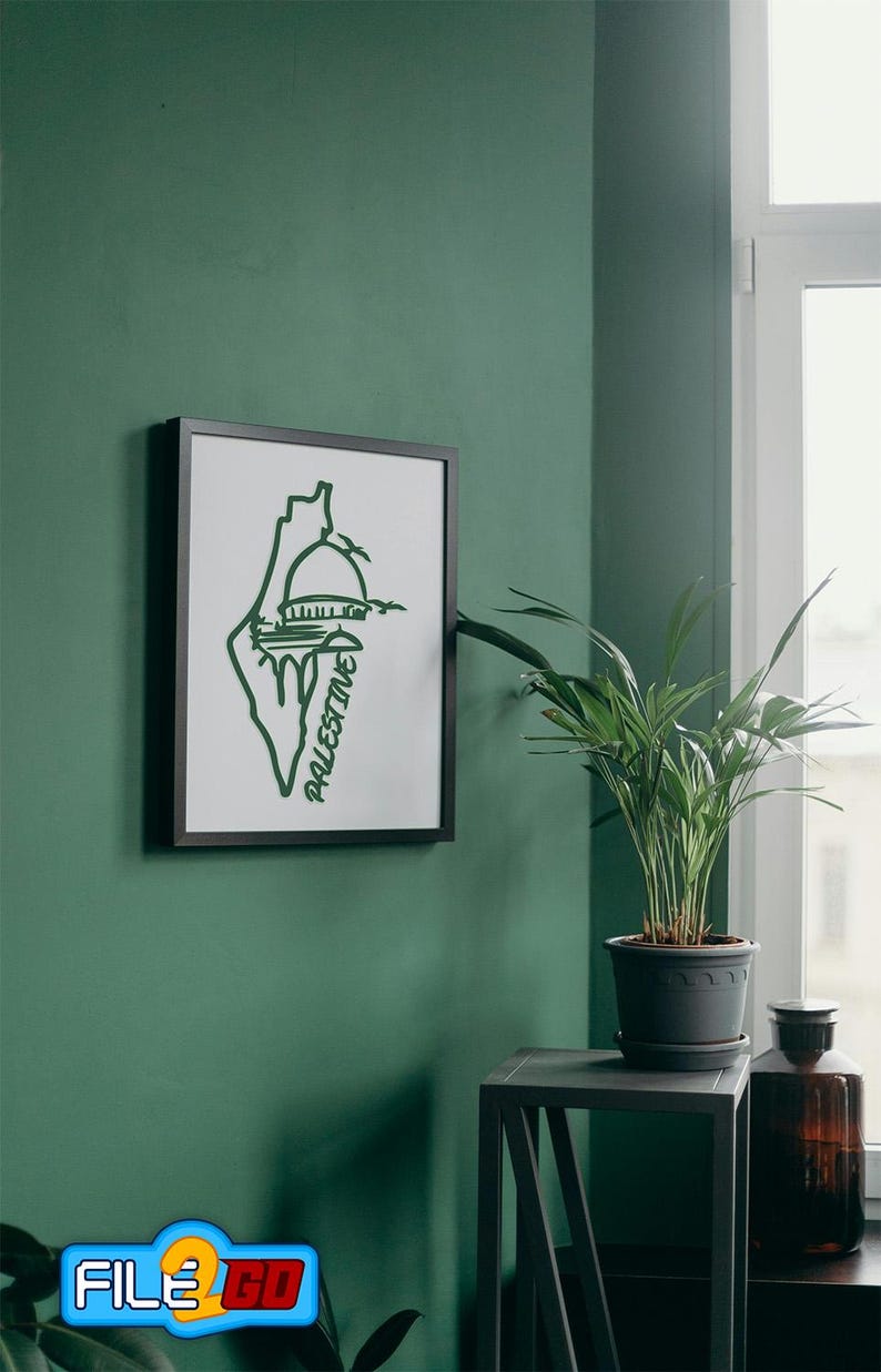 PALESTINE Map Svg | Dome of the Rock (masjid Al Aqsa) Laser Cut File ...