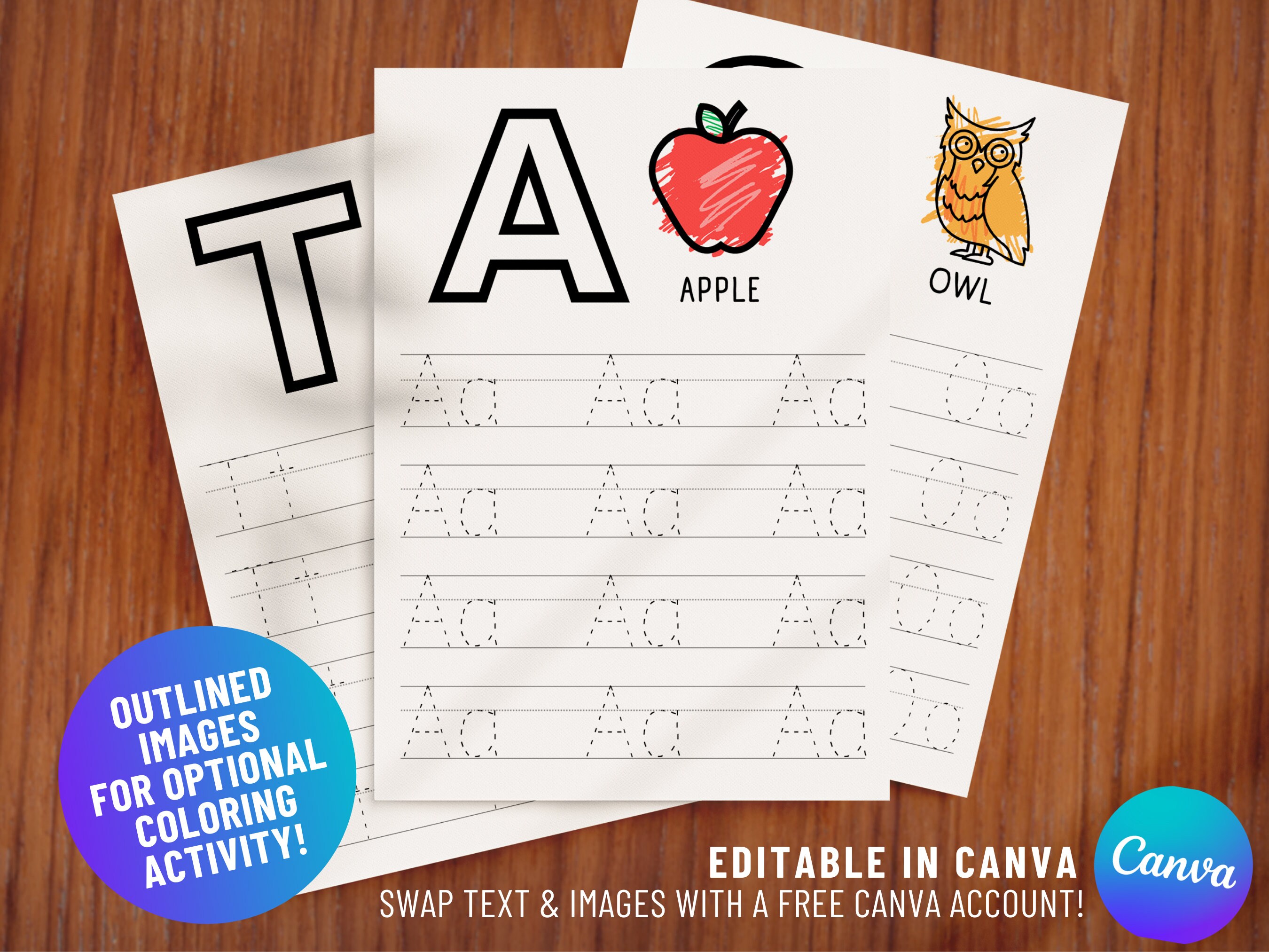 Printable Lettering Worksheets Lettering Practice Preschool - Etsy